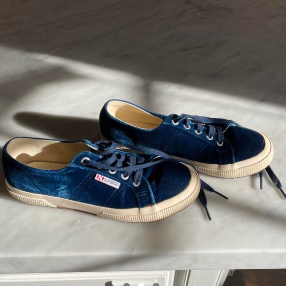 Superga | Shoes | Royal Blue Velvet Supergas | Poshmark